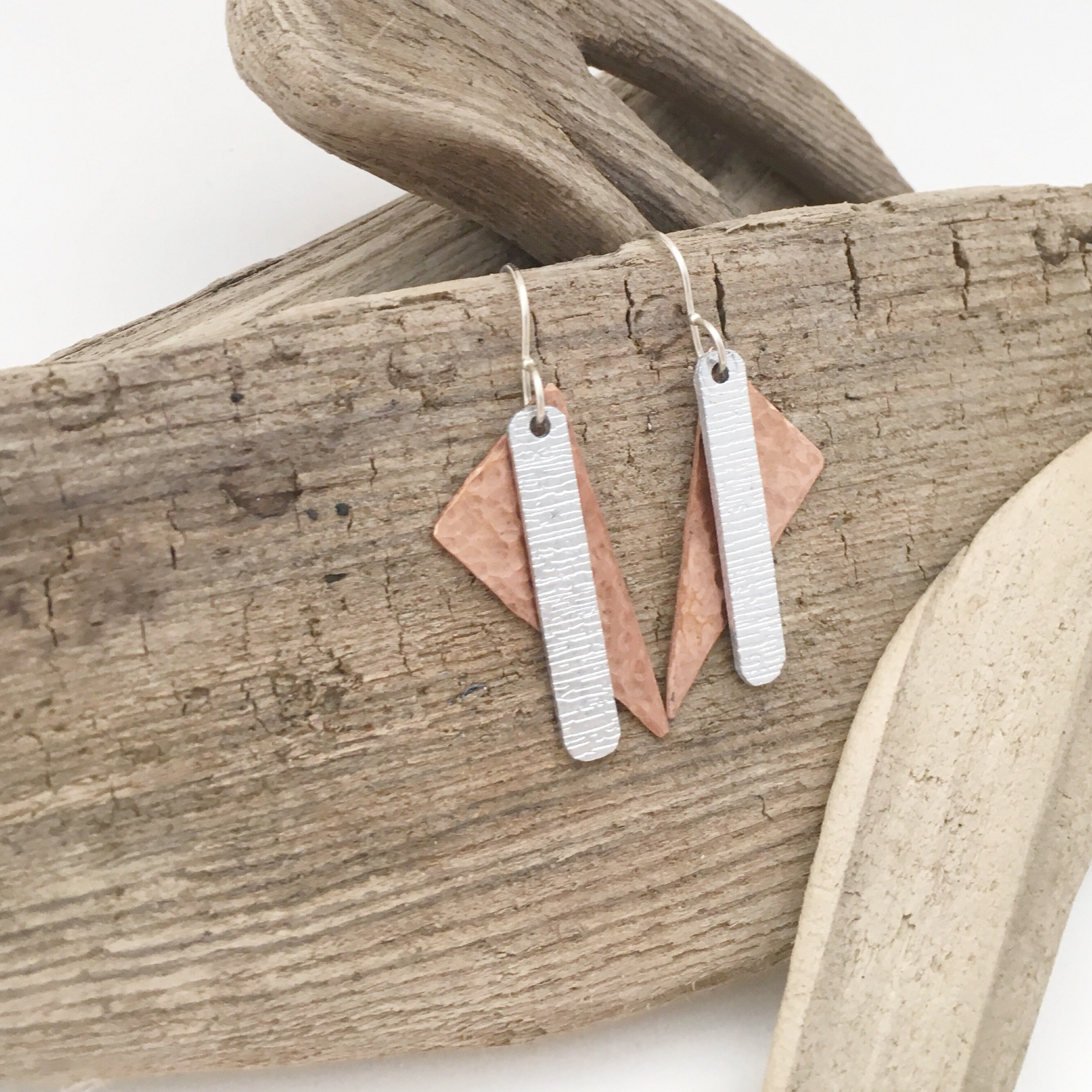 Mixed Metal Earrings Wire Earrings Dangle earrings Silver | Etsy