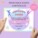 Dance Certificate Template, Printable Award Certificate, Let the Music ...