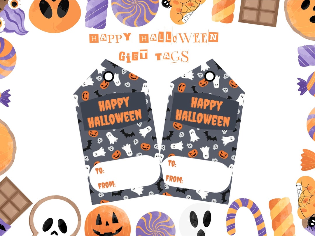 Printable Happy Halloween Gift Tags Trick or Treat Tag Treat Gift Tag ...