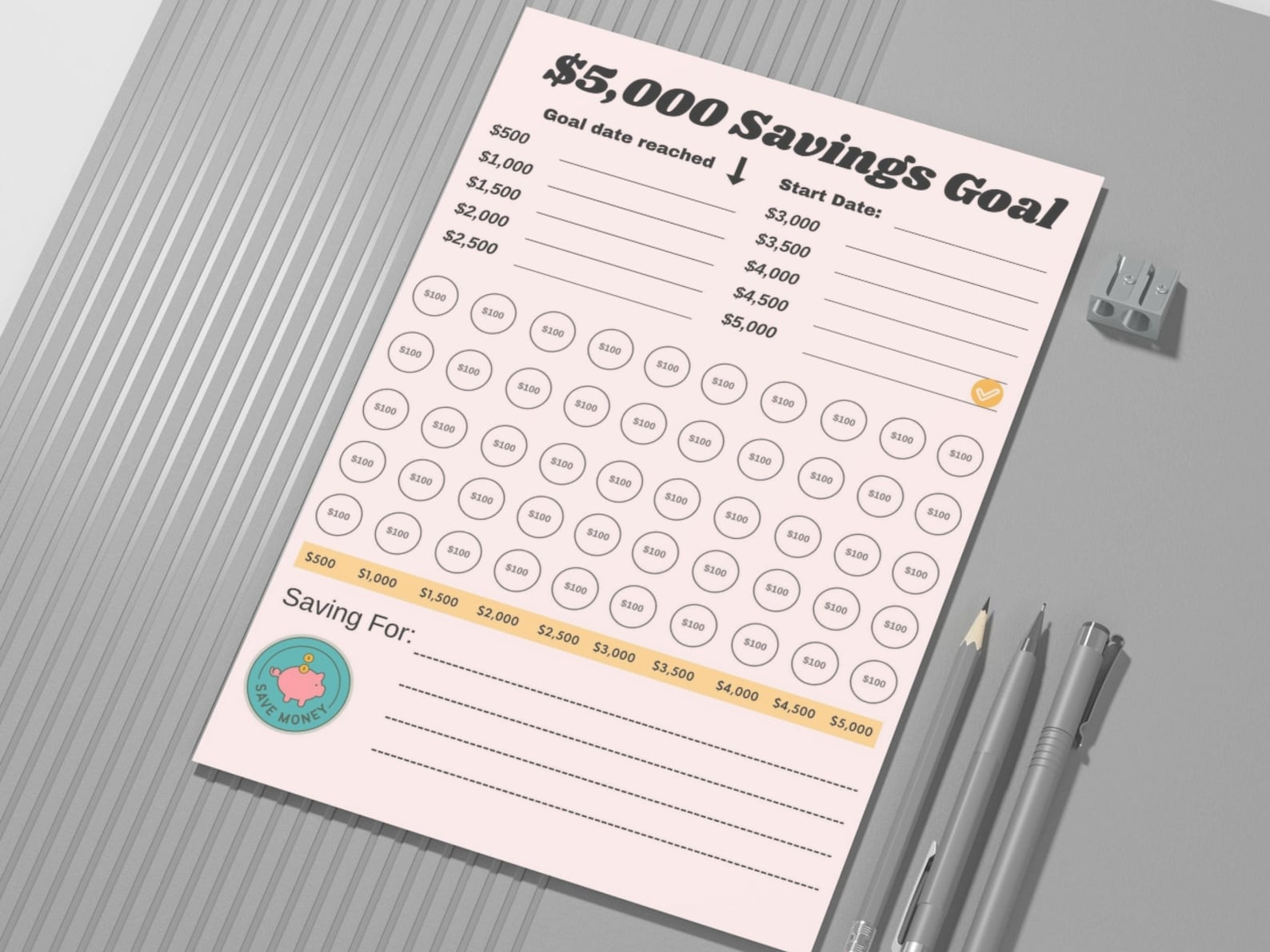 Savings Goal Tracker Printable | Savings Goal Planner | Finance Tracker ...