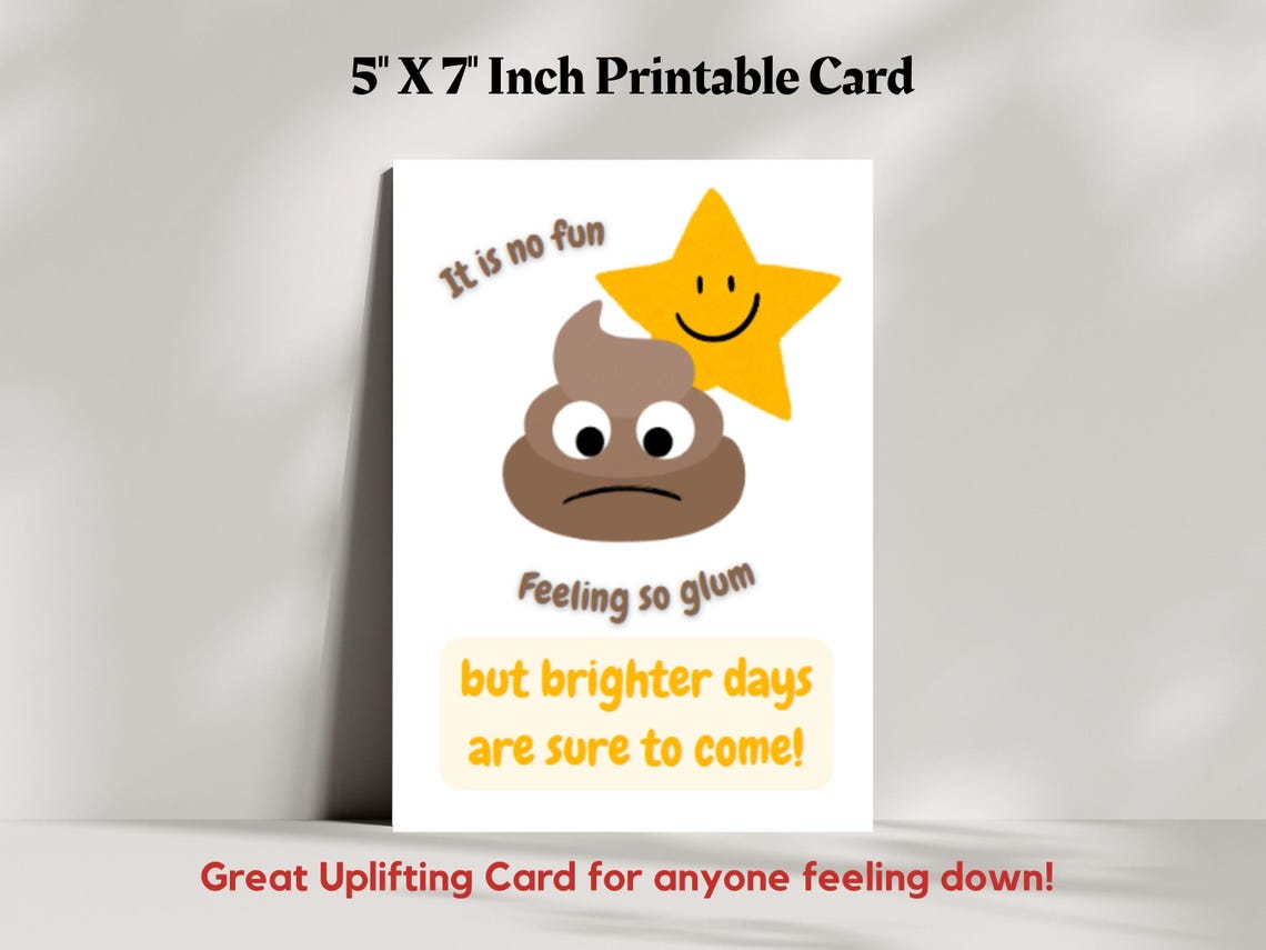 Feel Better Soon Card Printable Rhyming Card for Bad Days Uplifting ...