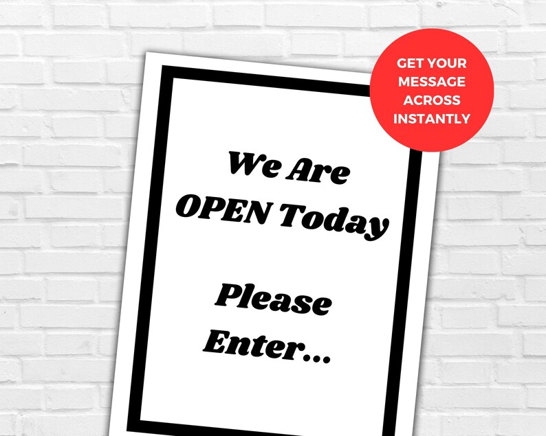 Printable Open and Closed Door Signs, Signs for A Small Business, Front ...