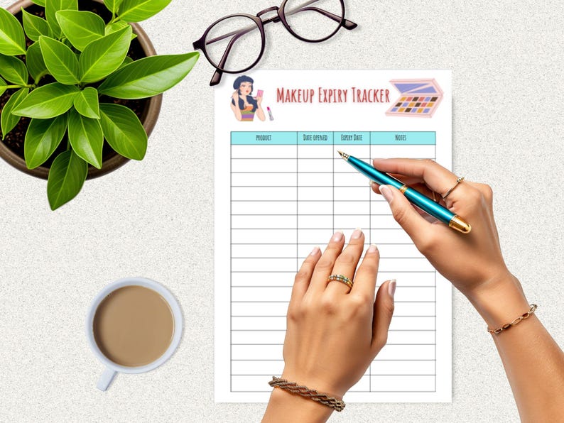 Makeup Expiry Tracker Printable Cosmetic Expiry List Monitoring Beauty ...