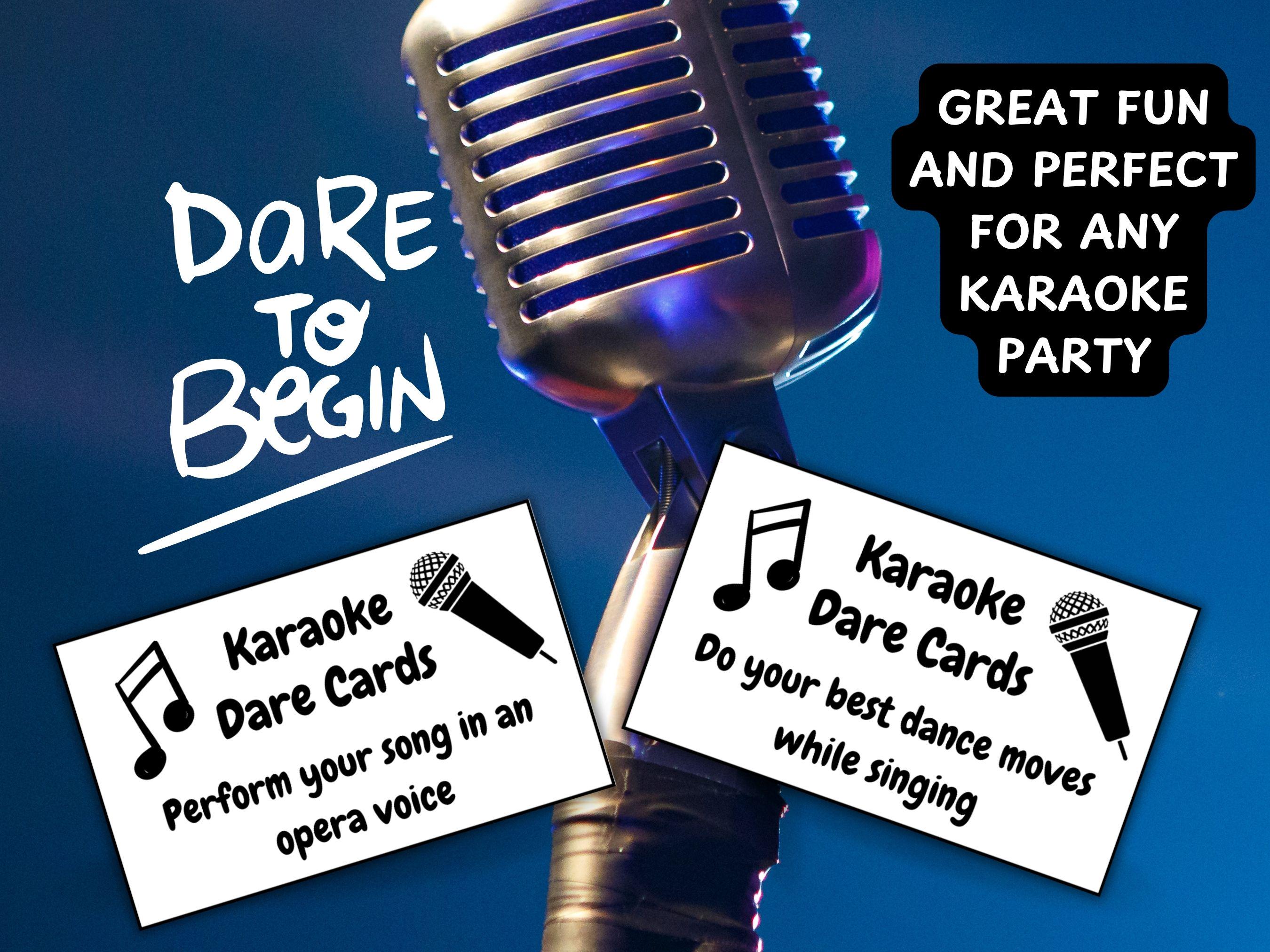 Karaoke Games, Printable Karaoke Dare Cards, Fun Party Game for All ...