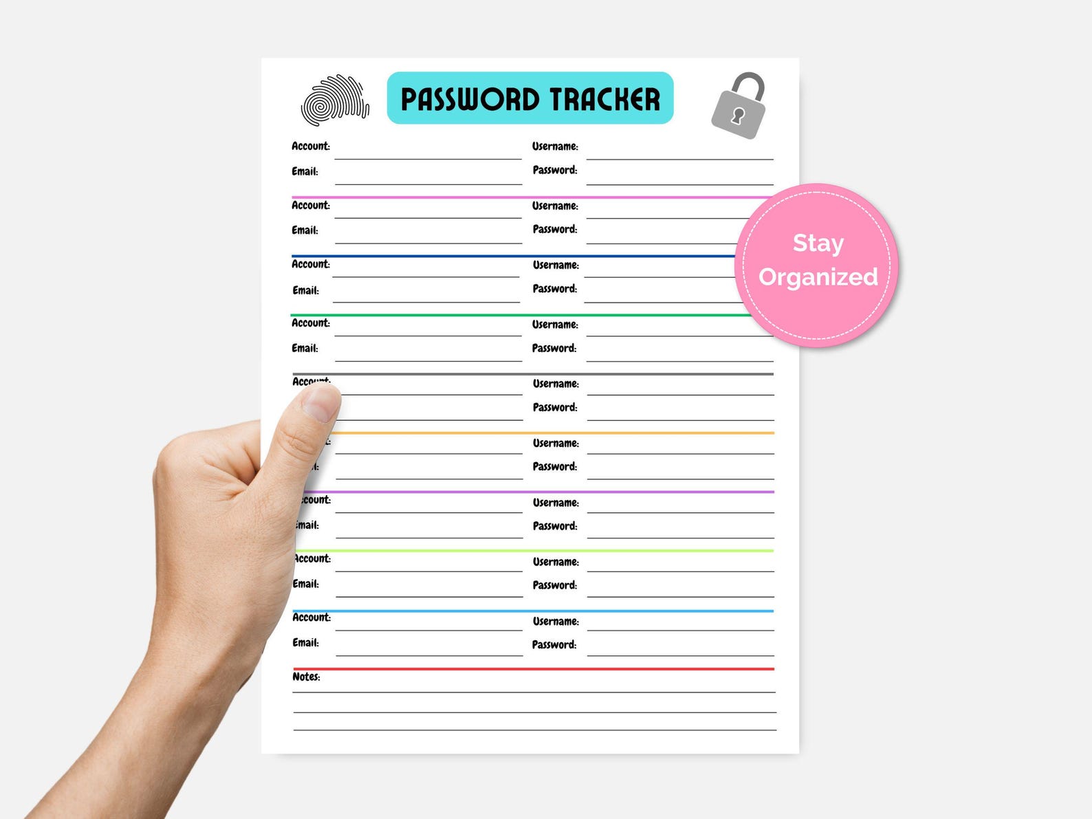 Printable Password Tracker Password Log Sheet Password Organizer Store ...