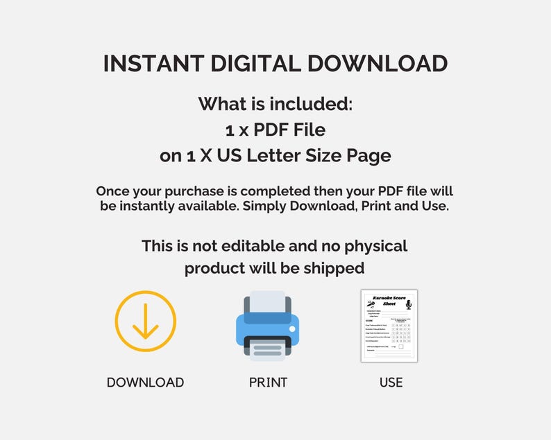 Karaoke Contest Score Sheet, Printable Singing Contest List, Best ...