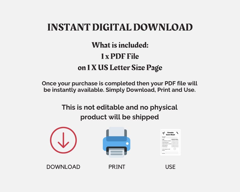 Karaoke Contest Score Sheet, Printable Singing Contest List, Best ...