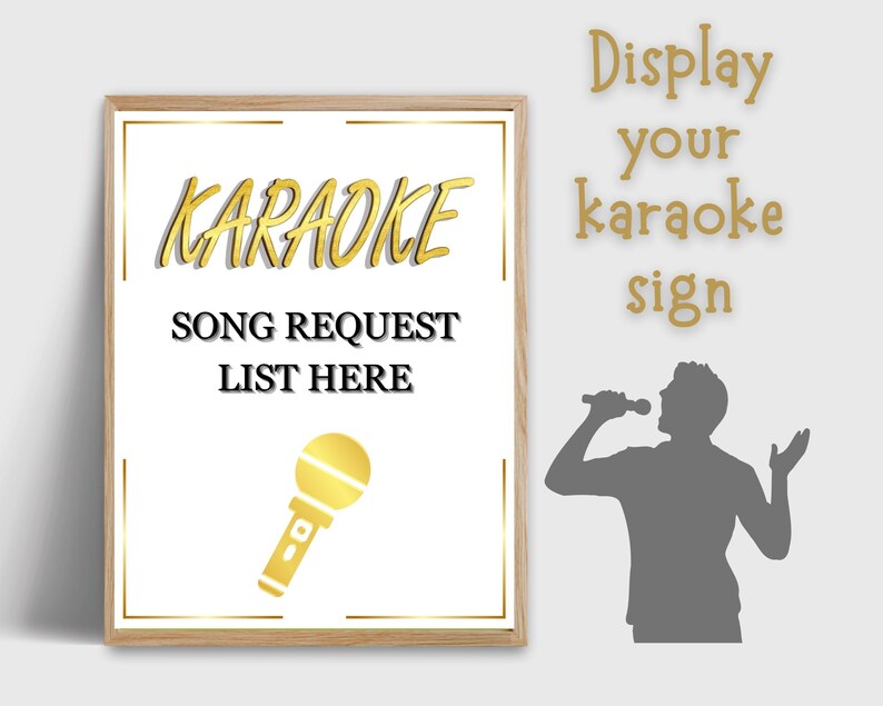 Printable Karaoke Song Request List, Karaoke Sign, Karaoke Event Sheet ...