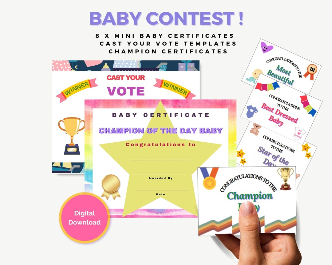 Celebrate Baby Achievements, Printable Baby Gift, Champion of the Day ...