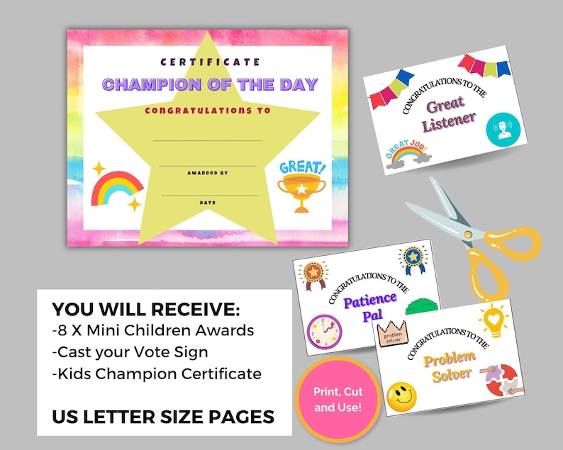 Kids Award Bundle, Printable Certificates for Children, Classroom ...