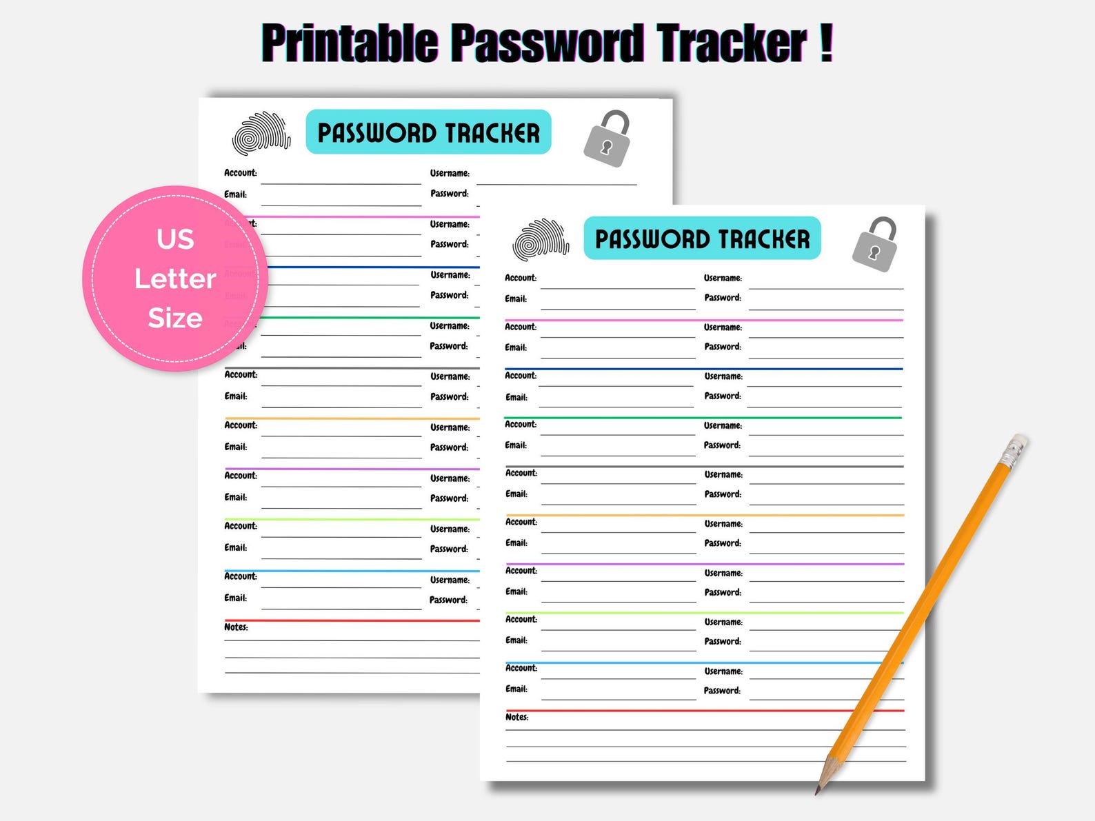 Printable Password Tracker Password Log Sheet Password Organizer Store ...