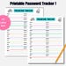 Printable Password Tracker Password Log Sheet Password Organizer Store ...