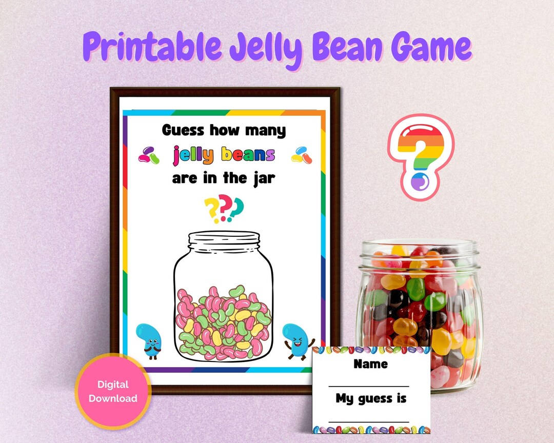 Jelly Bean Guessing Game, Printable Guess How Many Jelly Beans, Jelly ...