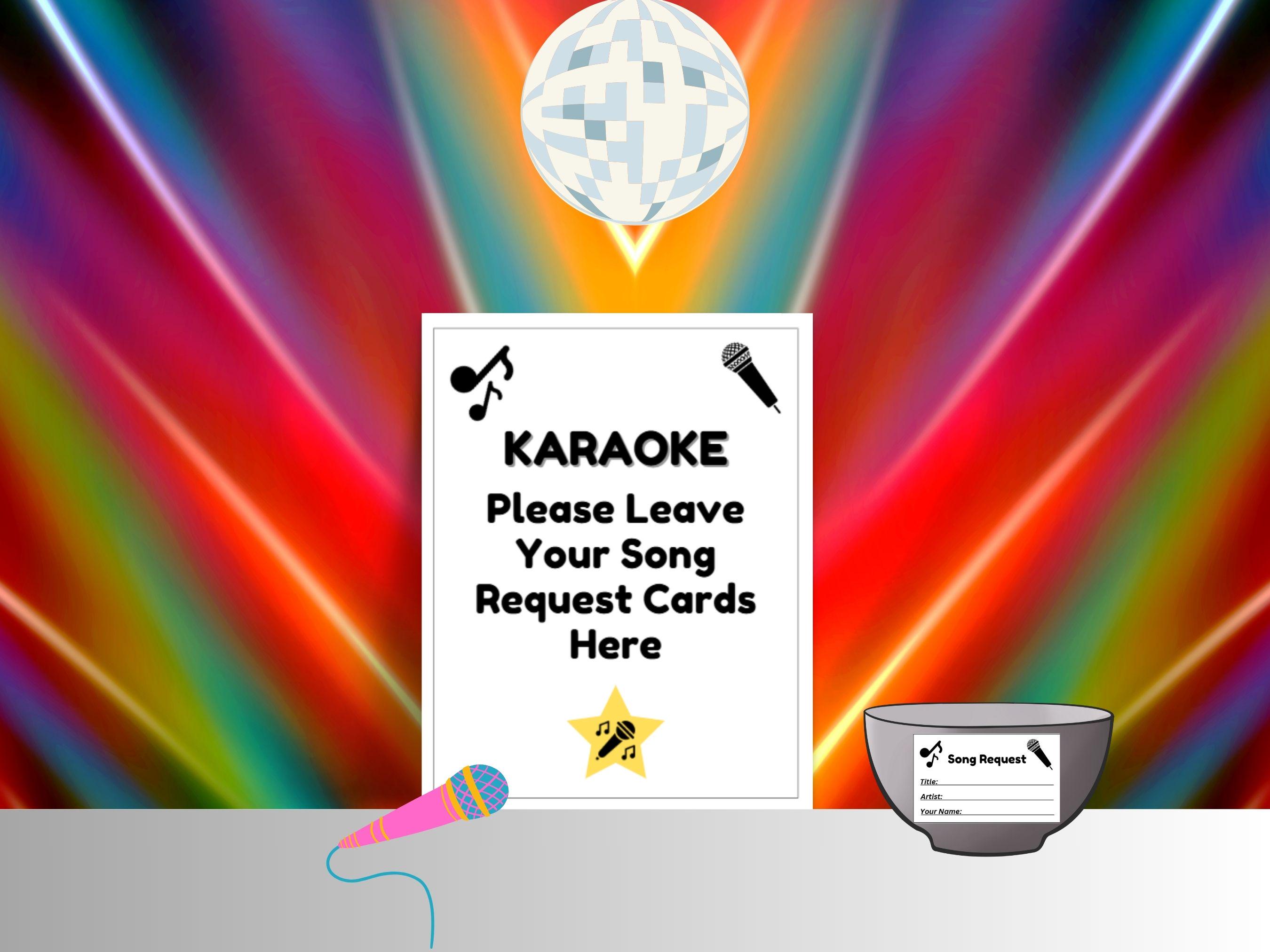 Karaoke Printable Signs, Song Request Karaoke Sheet, Karaoke ...