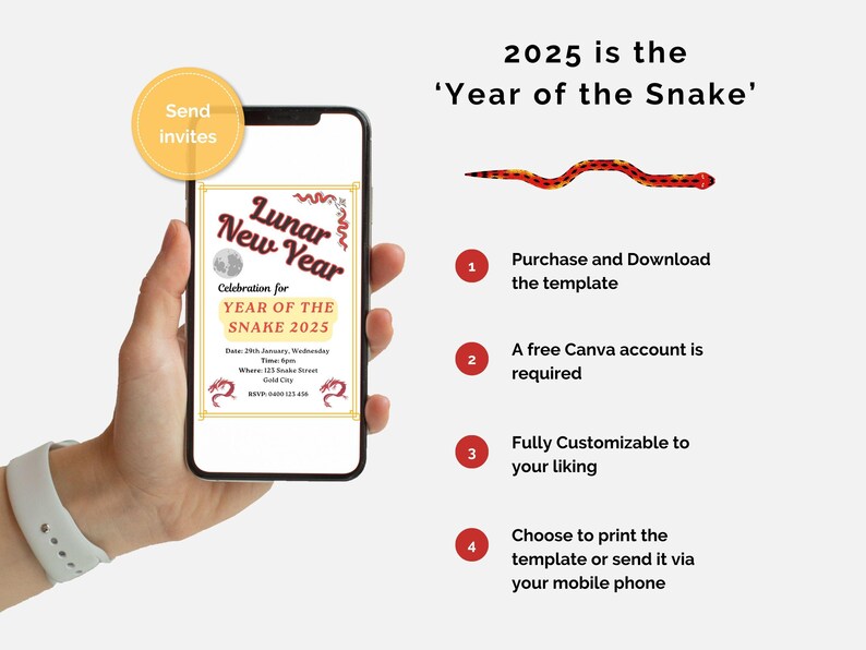 Editable Lunar New Year Invites, Festive Editable Printables for ...