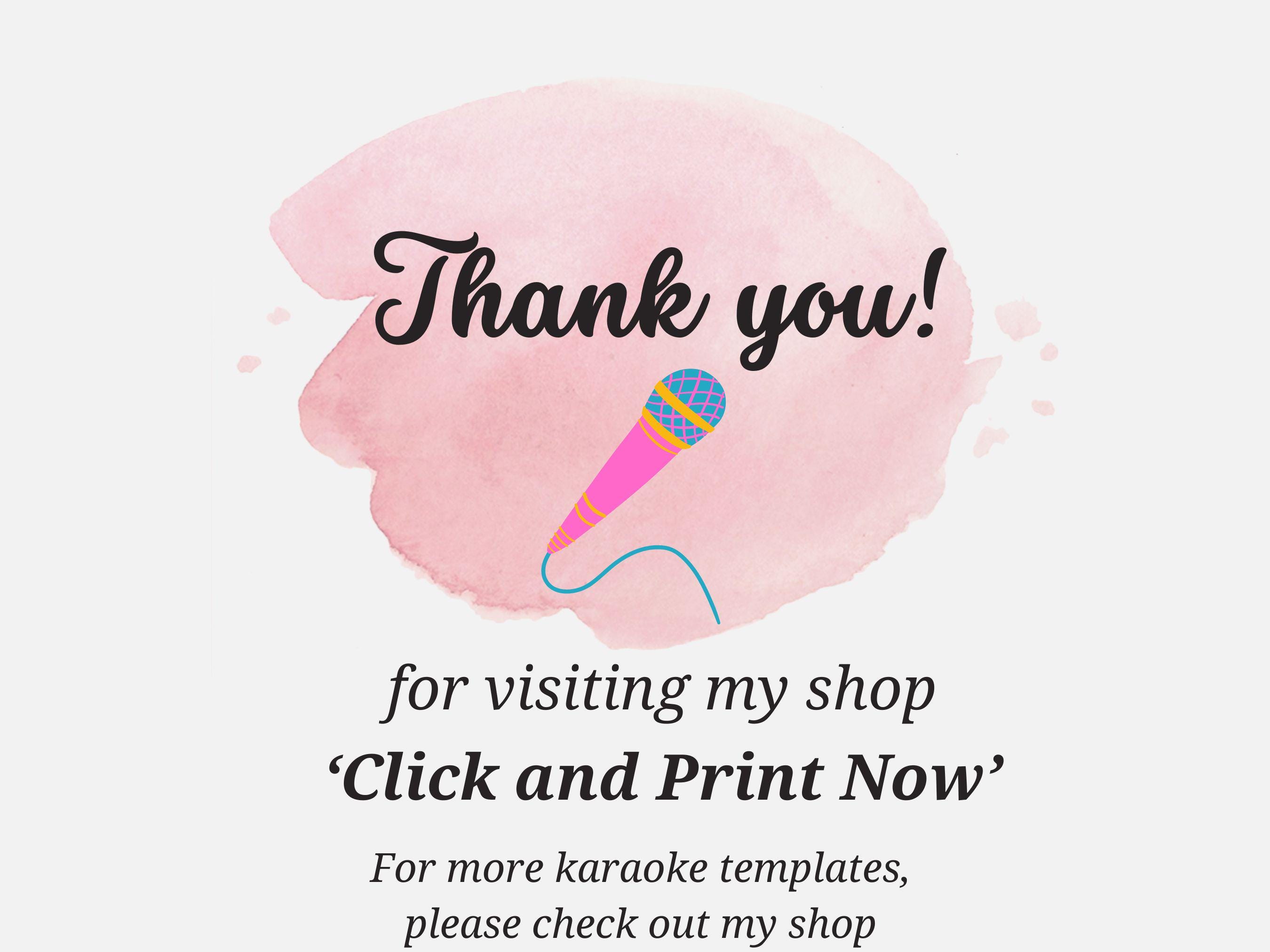Karaoke Printable Signs, Song Request Karaoke Sheet, Karaoke ...