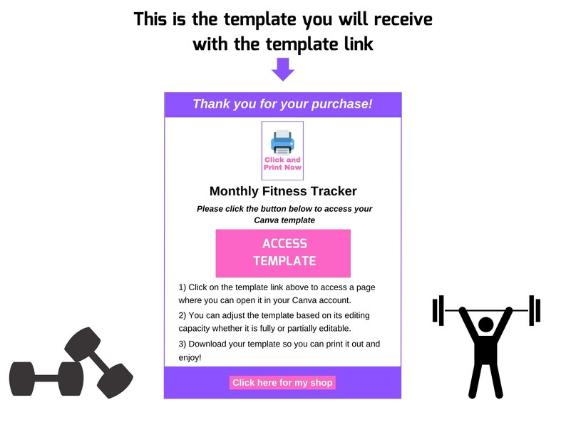 Editable Fitness Tracker, Personalized Fitness Planner, Monthly Tracker ...