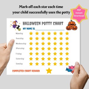 Halloween Potty Training Chart, Printable Kids Potty Reward Chart ...