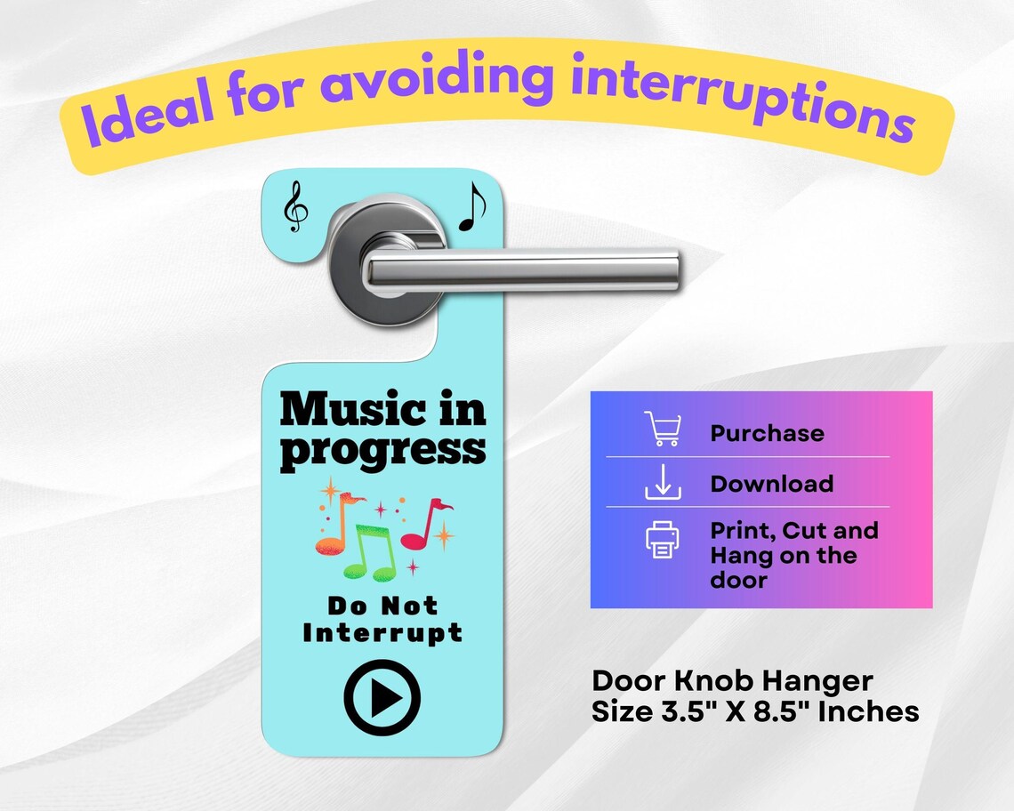 Printable Door Hangers Music Theme, Door Sign, Music Themed Door ...
