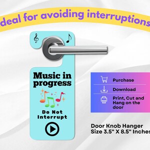 Printable Door Hangers Music Theme, Door Sign, Music Themed Door ...