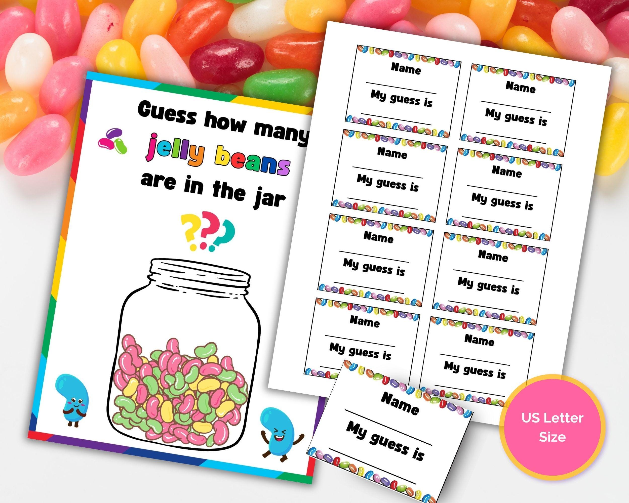 Jelly Bean Guessing Game, Printable Guess How Many Jelly Beans, Jelly ...