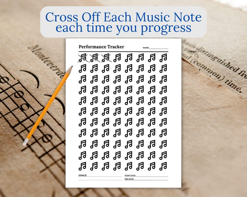 Performance Tracker, Printable Progress Sheet, Easy-to-use Music ...