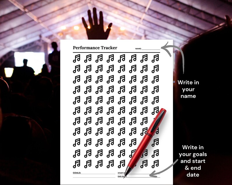 Performance Tracker, Printable Progress Sheet, Easy-to-use Music ...