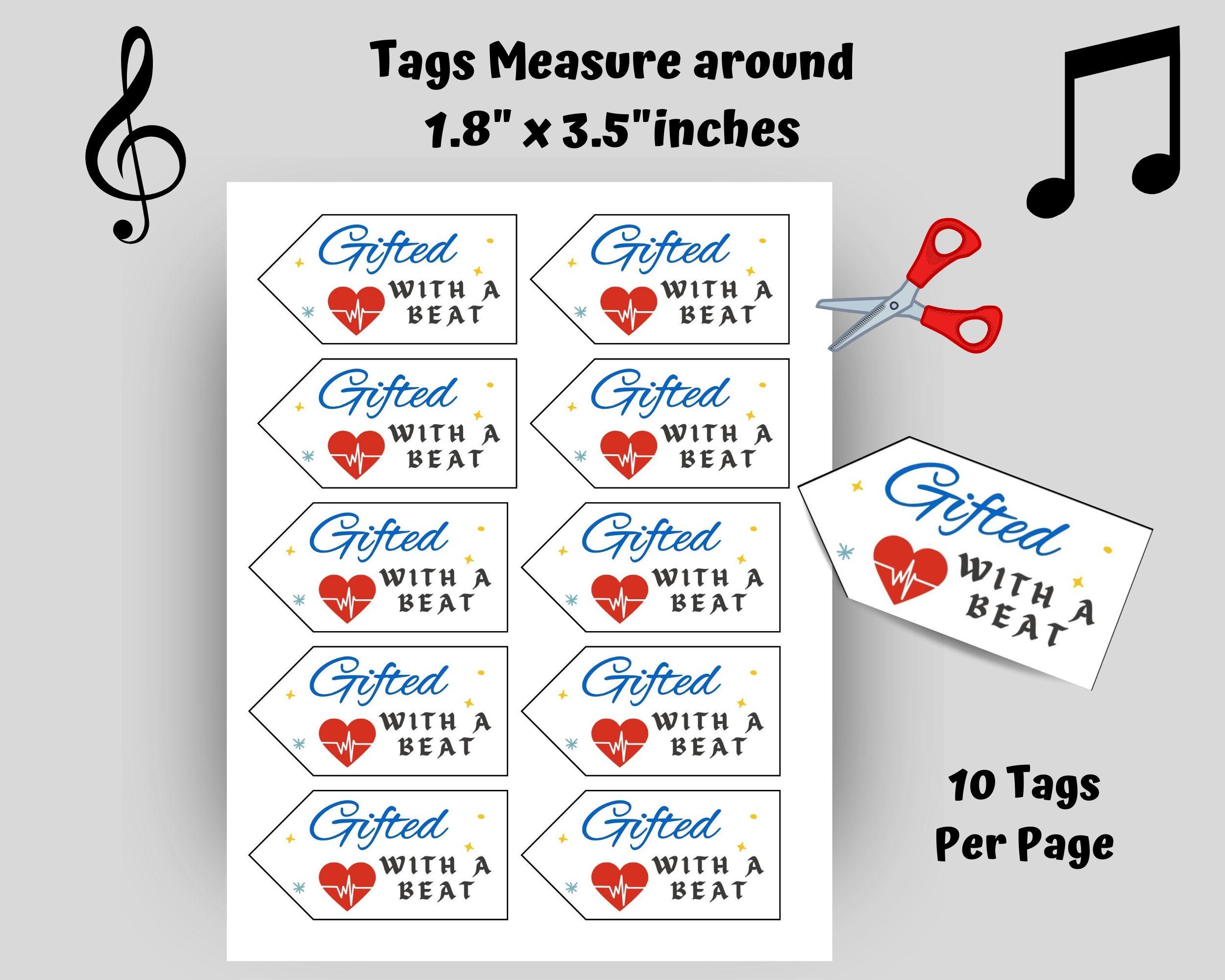Music Gift Tags, Birthday Party Printable Favor Tags, Music Theme ...
