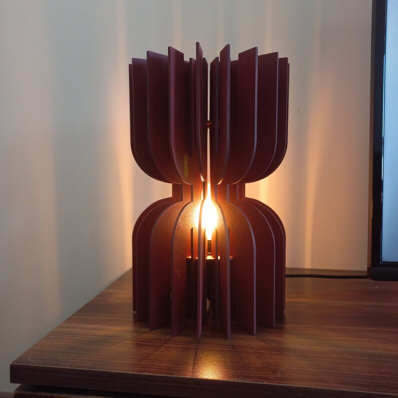 Unique Soft Light Wood Table Lamp Bedside Lighting Aesthetic Decor for ...