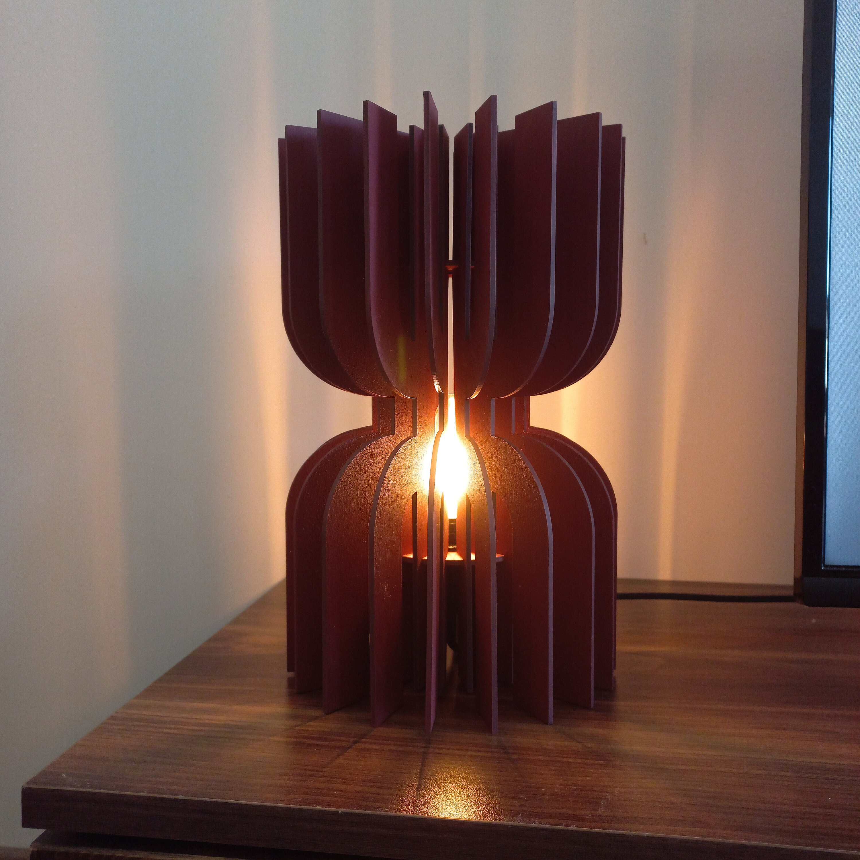 Unique Soft Light Wood Table Lamp Bedside Lighting Aesthetic Decor for ...