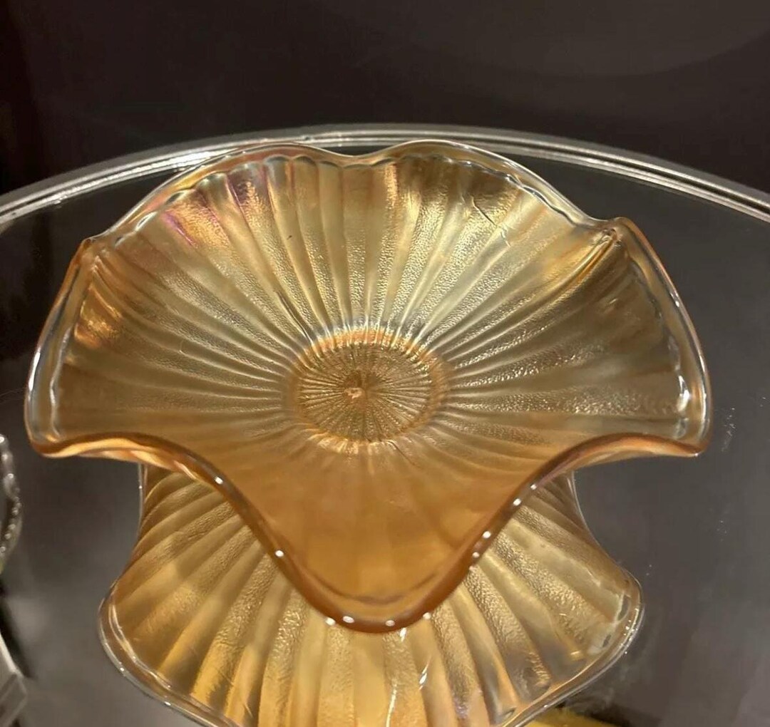 Beautiful Fenton Stippled Rays Carnival Glass Bowl 9.5" - Etsy