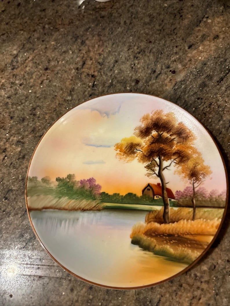 Vintage Hand Painted Nippon Plates, Set of 6, 6" Across - Etsy