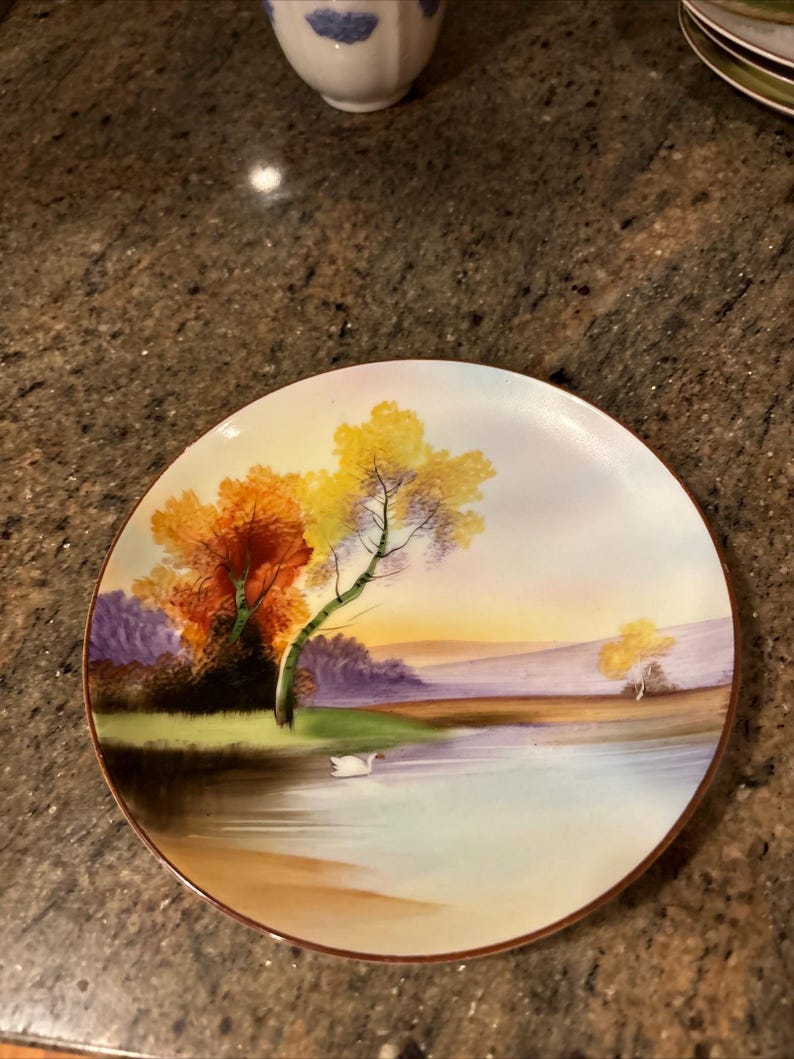 Vintage Hand Painted Nippon Plates, Set of 6, 6" Across - Etsy