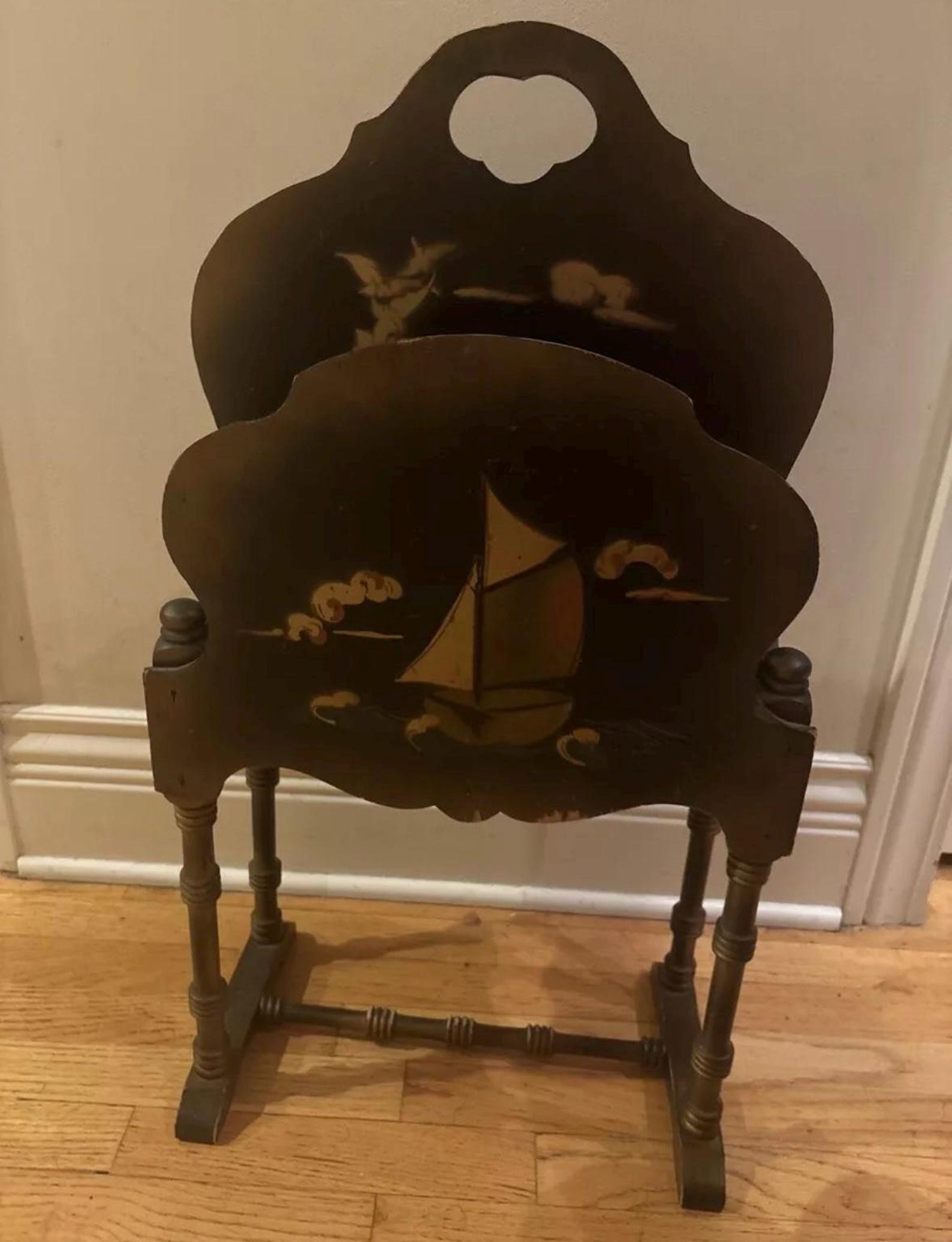 Antique Wooden Magazine Newspaper Rack Holder Hand Painted - Etsy