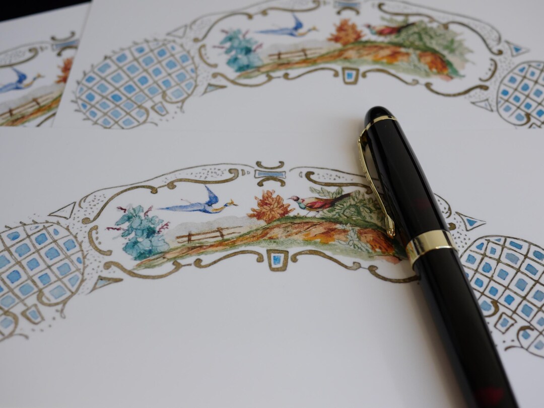 Miniature, Antique Drawing, a Design for the Painting of Porcelain ...