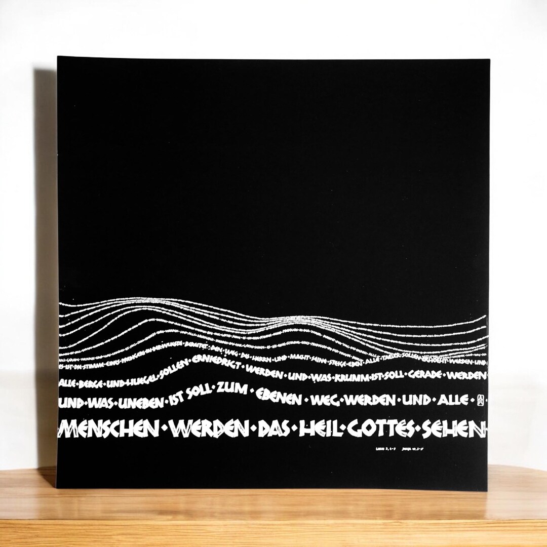 Calligraphy Print "all the Mountains and Hills..." Giclée Print, Modern ...