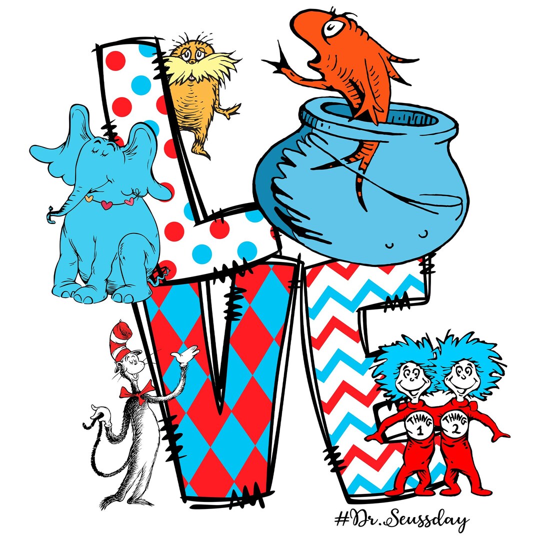 Love Dr Seuss Day Png, Dr Seuss Png, Dr Seuss Day Png, Cat in the Hat ...