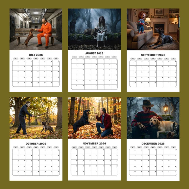 Paw of Terror Horror Dog 2026 Wall Calendar, Creepy Canine Nightmare ...