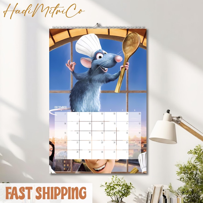 Ratatouille 2026 A3 Wall Calendar, Pixar Ratatouille A4 Monthly Planner ...