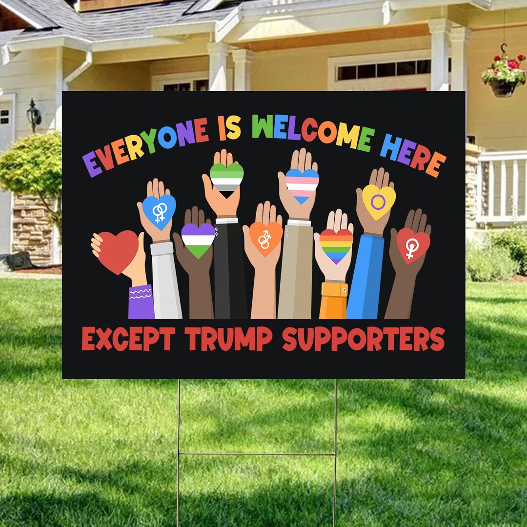 Everyone is Welcome Here Yard Sign, Diversity Inclusion DEI Garden Flag ...