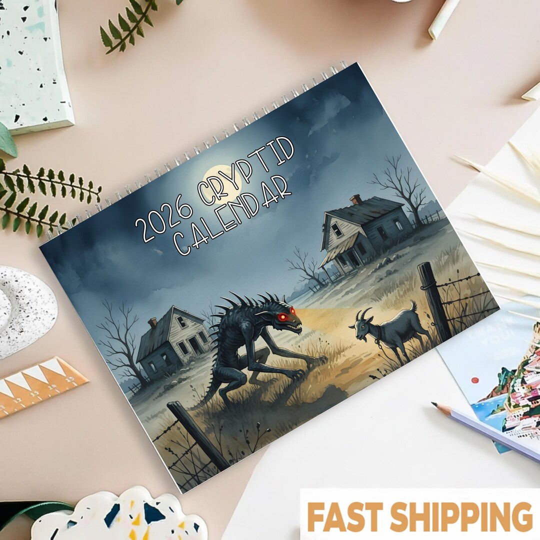SCP Creature Calendar 2026, Paranormal Horror Art, Creepy Supernatural ...