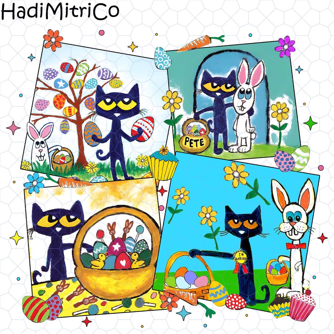 Pete the Cat Easter Egg Bunny Png, the Pete Cat Png, Children Book ...