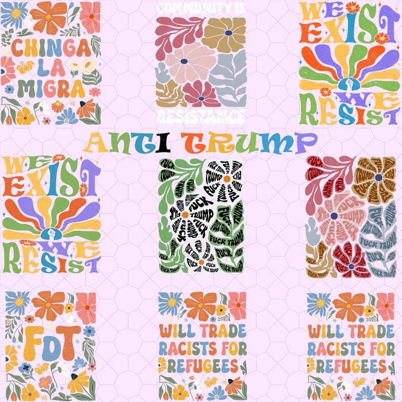 9 Subtle Floral Anti Trump Png, Trump Floral Png, Protest Trump Png ...