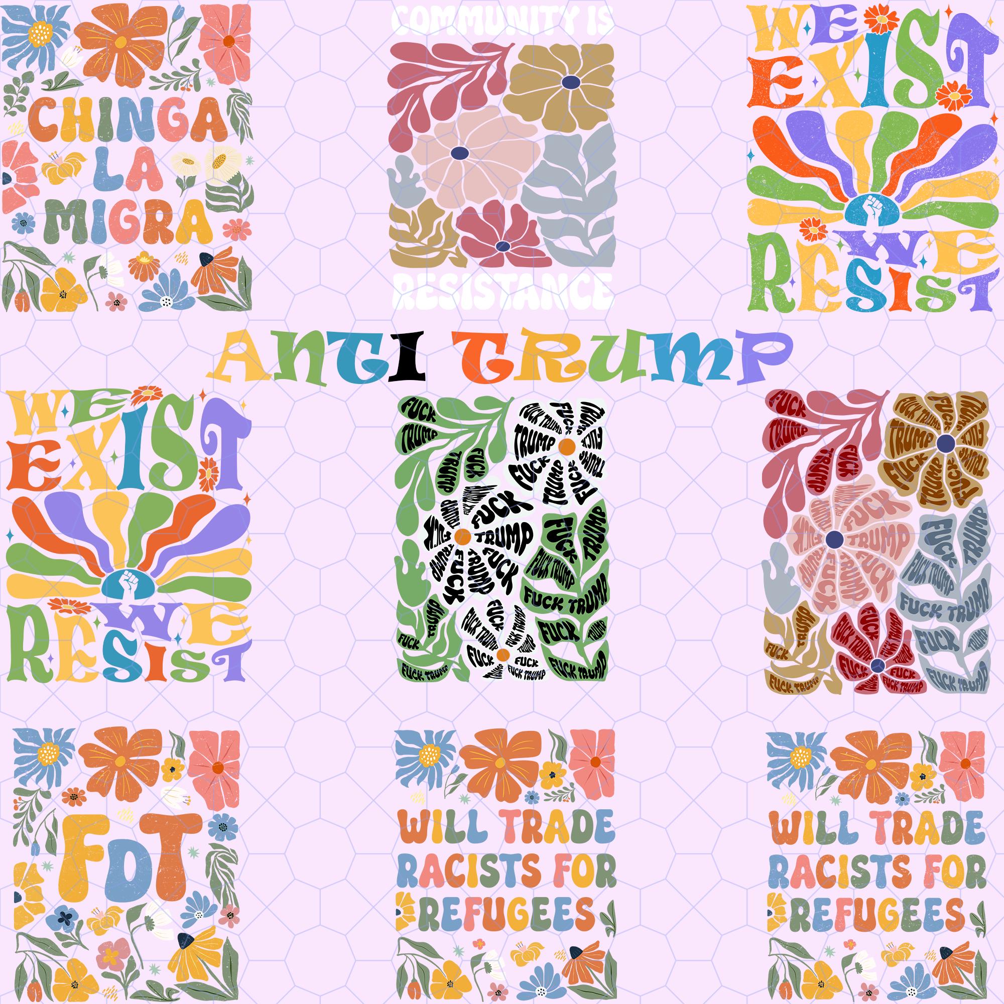 9 Subtle Floral Anti Trump Png, Trump Floral Png, Protest Trump Png ...