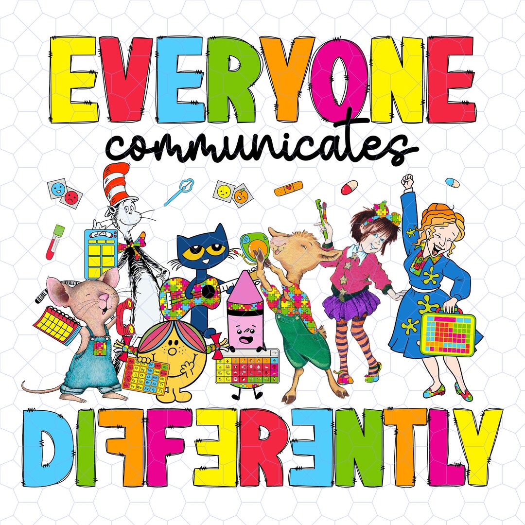 Everyone Communicates Differently Children's Book Png, Autism Awareness ...