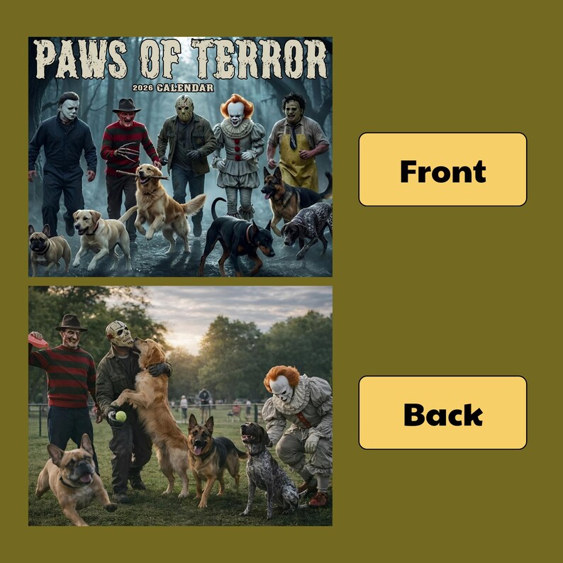 Paw of Terror Horror Dog 2026 Wall Calendar, Creepy Canine Nightmare ...