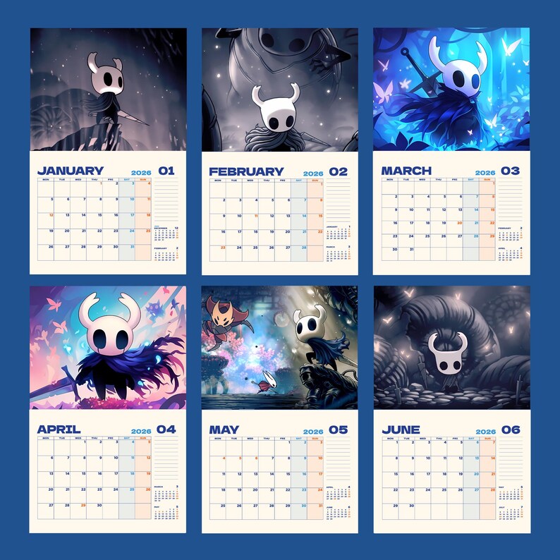 Hollow Knight Wall Calendar 2026, Hollow Knight Poster, Gaming Wall ...
