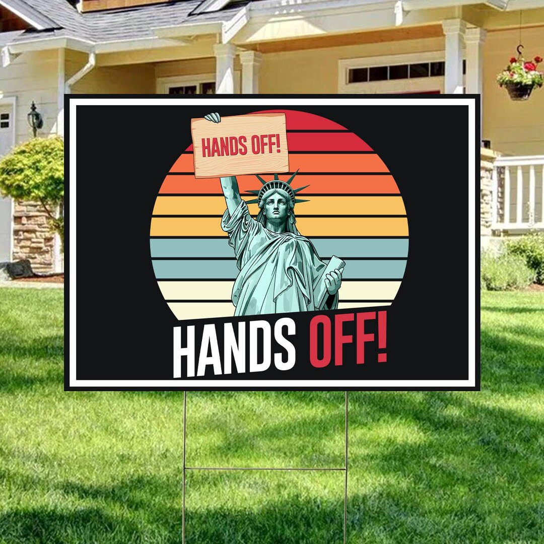 Hands off Protest Yard Sign, Social Security Sign, Political Sign ...