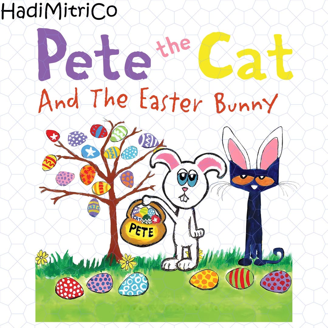 Pete the Cat Easter Egg Bunny Png, the Cool Cat Back to School Png ...