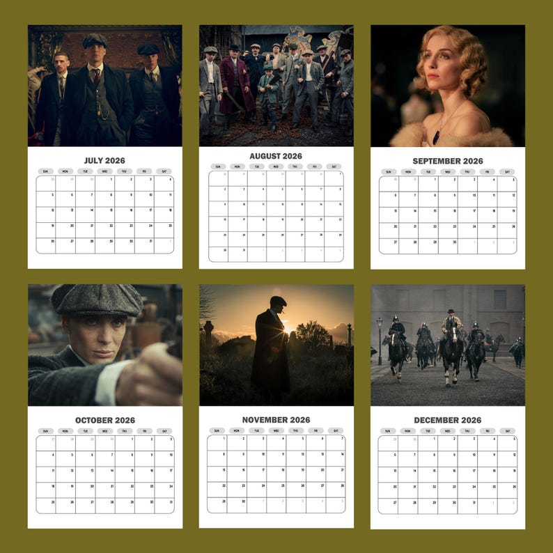 Tommy Shelby 2026 Wall Calendar, Pe.aky Blin.ders Gangster Planner ...